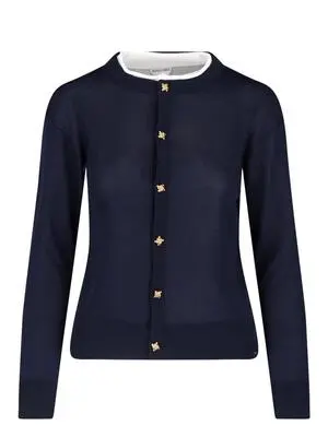 Bottega Veneta Bottega Veneta Double Cardigan In Silk Blend Blue