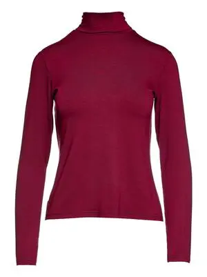 CONQUISTA Burgundy Jersey Turtleneck Top - Red