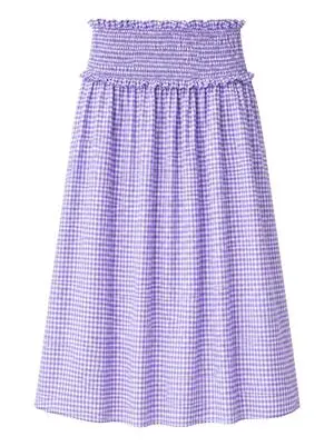 Mind Traveler Lavender Gingham A-Line Skirt Purple