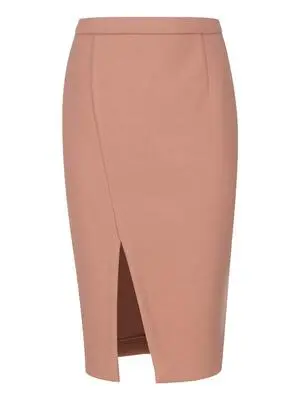 CONQUISTA Faux Mouflon Pencil Skirt - Pink