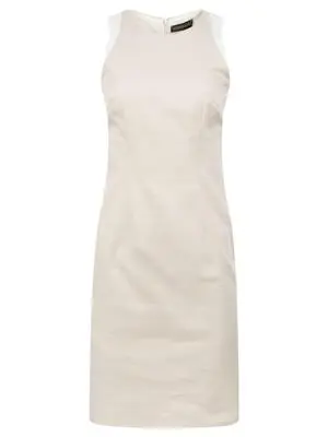 CONQUISTA Sleeveless Stretch Gabardine Dress - Beige