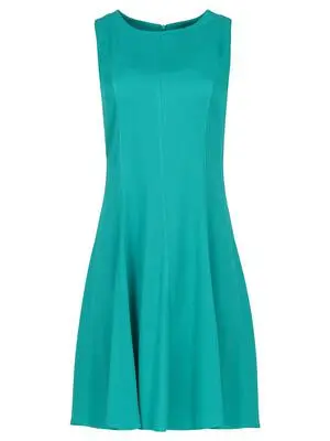 CONQUISTA Sleeveless Round Neck Cloche Dress In Woven Tencel - Green