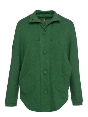 CONQUISTA Raglan Sleeve Knit Jacket - Green