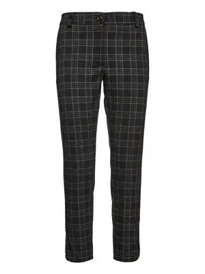CONQUISTA Punto Di Roma Check Crop Pants - Black