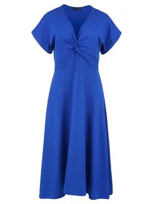 CONQUISTA Royal Knot Detail Midi Dress - Blue