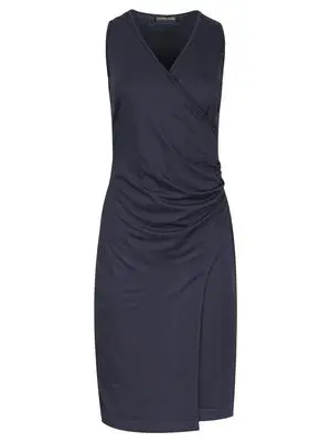 CONQUISTA Wrap Style Sleeveless Dress - Blue