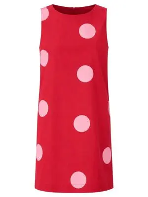 Mind Traveler Sleeveless Polka Dot Dress - Red
