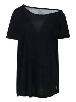 CONQUISTA Organic Tencel Jersey Asymmetric Top - Black