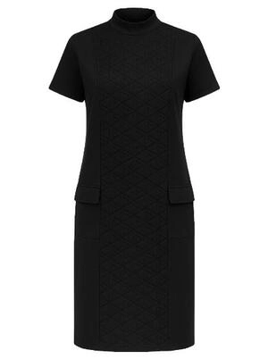 CONQUISTA Straight Turtle Neck Dress - Black