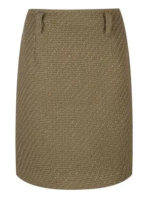 CONQUISTA Wool Jacquard Mini Skirt - Green