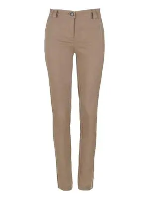 CONQUISTA Camel Fitted Full Length Pants - Brown
