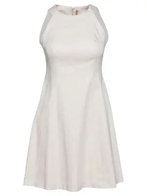 CONQUISTA Sleeveless A-line Dress In Stretch Gabardine - Grey