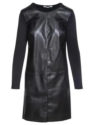 CONQUISTA Conquista Knit And Faux Leather Dress