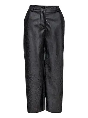 CONQUISTA Faux Leather Culottes - Grey/black