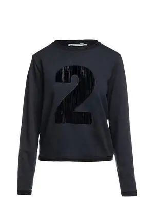 CONQUISTA Crewneck Long Sleeve Sweatshirt With Logo Detail - Black