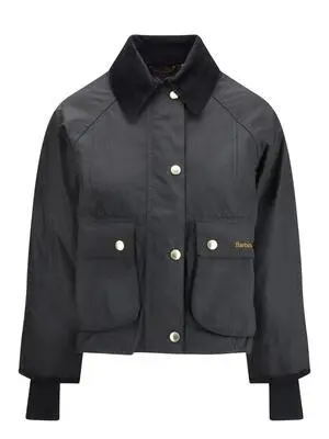 Barbour Beadnell Waxed Cropped Jacket - Black