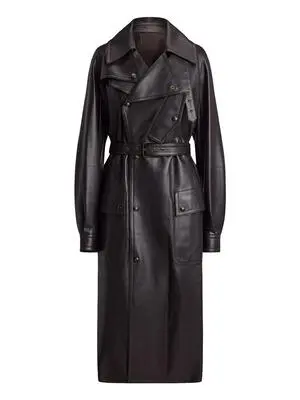 Ralph Lauren Lambskin Trench Coat - Brown