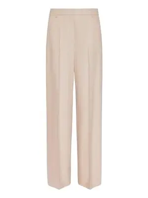 Max Mara Virgin Wool-blend Straight Leg Trousers - Nude