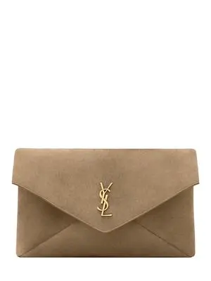 Saint Laurent Large Envelope Cassandre Pouch - Grey
