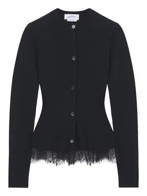 Alexander McQueen Lace-trim Cardigan - Black