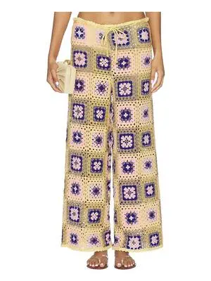 Agua Bendita Crochet Wide Leg Pants - Multicolor