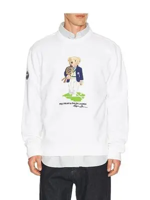 Polo Ralph Lauren Wimbledon Bear Graphic Crewneck Sweatshirt - White