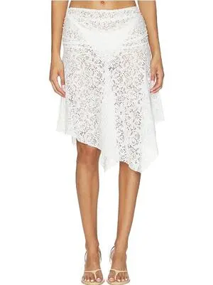SNDYS. Lilu Lace Midi Skirt - White