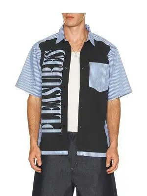 PLEASURES Onyx Button Up Shirt - Blue