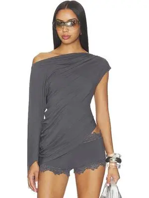 I.AM.GIA Asymmetrical One Sleeve Top - Grey