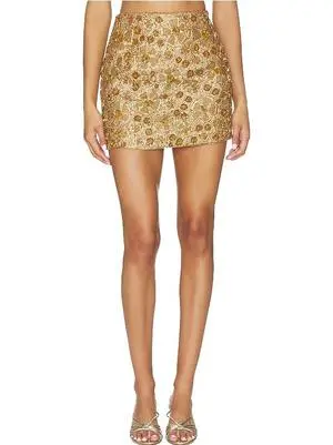 LA FUORI LA FUORI Metallic Honeycomb Sequin Mini Skirt