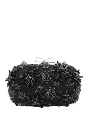 SELF-PORTRAIT Self-Portrait Embellished Floral Clutch With Removable Shoulder Strap
