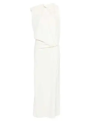SELF-PORTRAIT Draped Off-the-shoulder Midi Dress - White