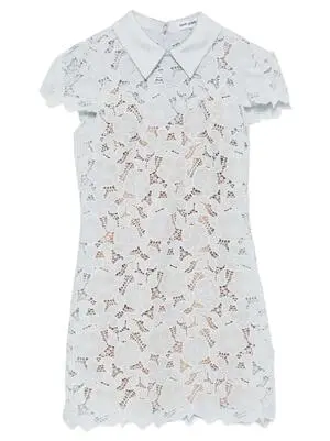 SELF-PORTRAIT Floral Lace Mini Dress - Blue
