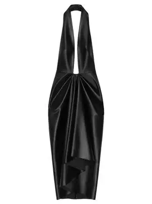 SELF-PORTRAIT Long Draped Maxi Dress With Asymmetrical Neckline - Black