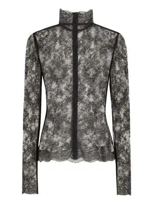 Dolce & Gabbana Chantilly Lace Top - Grey