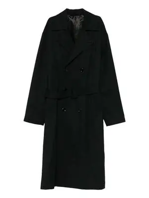 LARDINI Double-breasted Belted Coat - Black