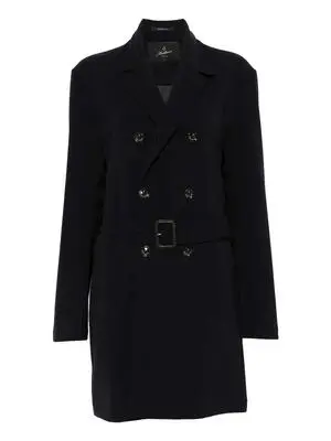 LARDINI Double-breasted Belted Coat - Blue