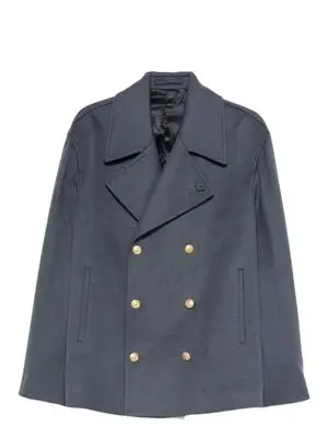 Brunello Cucinelli Lardini Double-breasted Coat With Gold Buttons - Blue