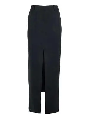 TOM FORD Long Skirt With Slit And Buttons - Black