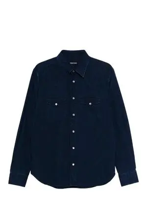 TOM FORD Shirt With Chest Pocket - Blue