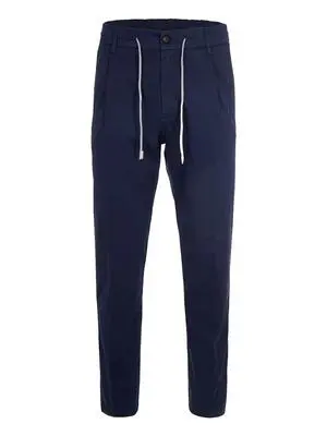 Eleventy Drawstring Cotton Blend Pants - Blue