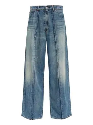 MAISON MARGIELA Paneled Wide-leg Jeans - Blue