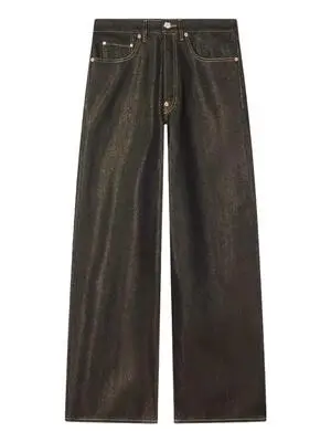 Kenzo Wide-leg Jeans With Cuffs In Japanese Denim - Black