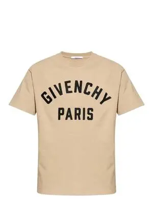 Givenchy GIVENCHY Logo Lace Sleeve T-Shirt Brown