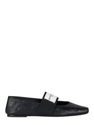 Givenchy Lambskin Ballet Flats With Elastic Strap - Black