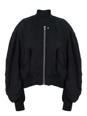 Rick Owens Ruffled Bomber Jacket - Black