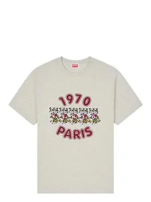 Kenzo Wild Tiger" Embroidery Loose-fit Cotton T-shirt - Grey