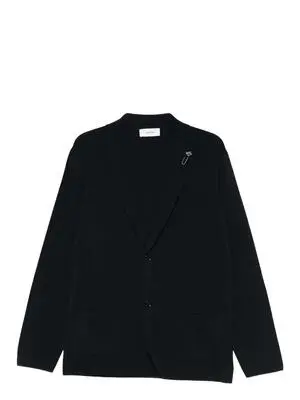 LARDINI Cardigan With Pockets - Blue
