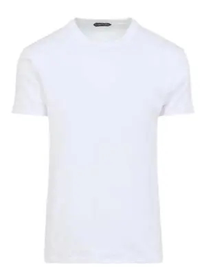 TOM FORD Crew-neck, Short-sleeved T-shirt - White