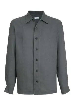 Brunello Cucinelli Spread Collar Shirt - Grey